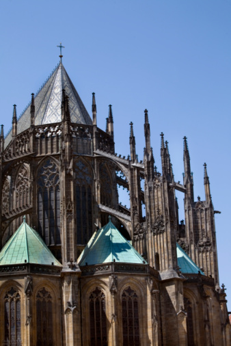 플라잉 Buttresses 복음사가 비트 캐서드럴 교회 프라하 건축양상 고딕 양식에 대한 스톡 사진 및 기타 이미지 고딕