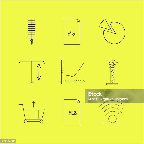 Kumpulan Ikon Linear File Dan Folder Ikon Kerangka Sederhana Ilustrasi