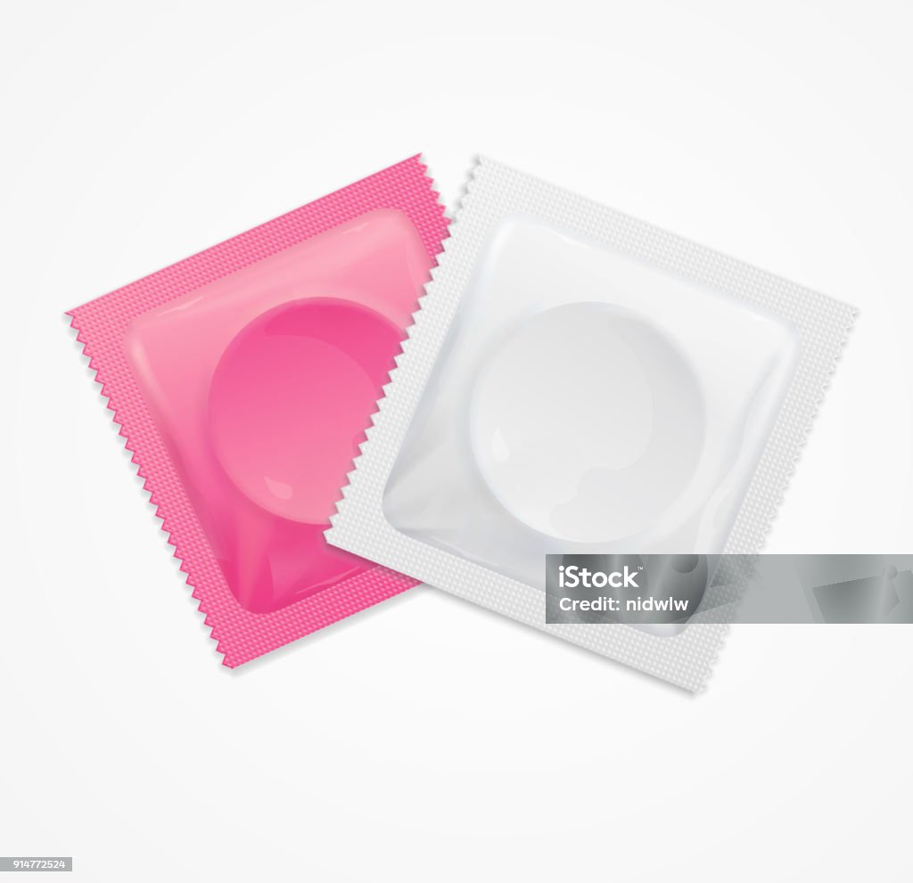 Realistic 3d Detailed Condoms Package Set Vector Stock Illustration