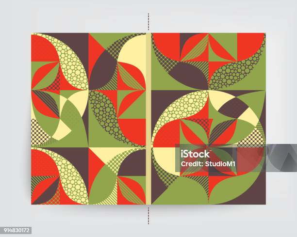 Templat Desain Sampul Desain Geometris Berwarnawarni Abstrak Ilustrasi
