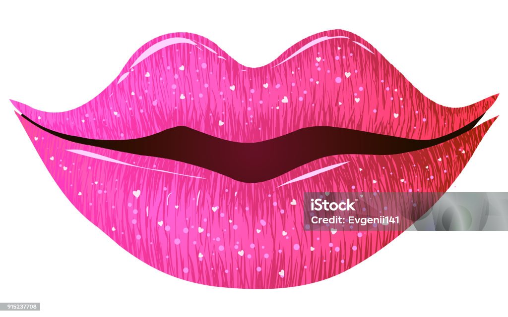 Pink Lips Smile Vector Illustration Stock Illustration Download Image