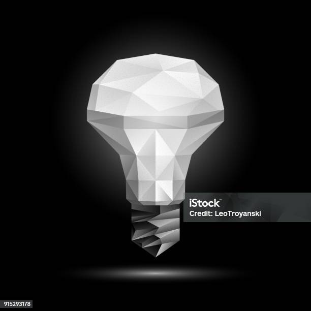 Vecteur 3d Modèle Dampoule Led Low Poly Illustration De Polygonale