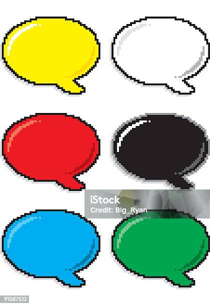 Comic 개의 픽셀 기포에 대한 스톡 벡터 아트 및 기타 이미지 기포 모자이크 처리 일러스트레이션 Istock