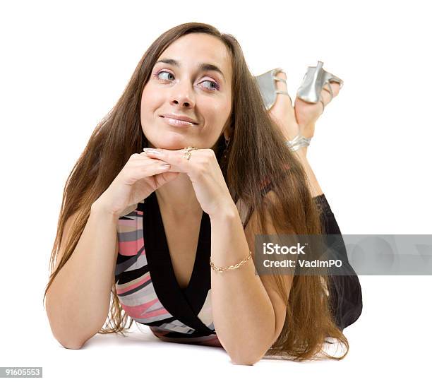 Brunette 여자아이 재설정 시 바닥용 갈색 머리에 대한 스톡 사진 및 기타 이미지 갈색 머리 관능 귀걸이 Istock