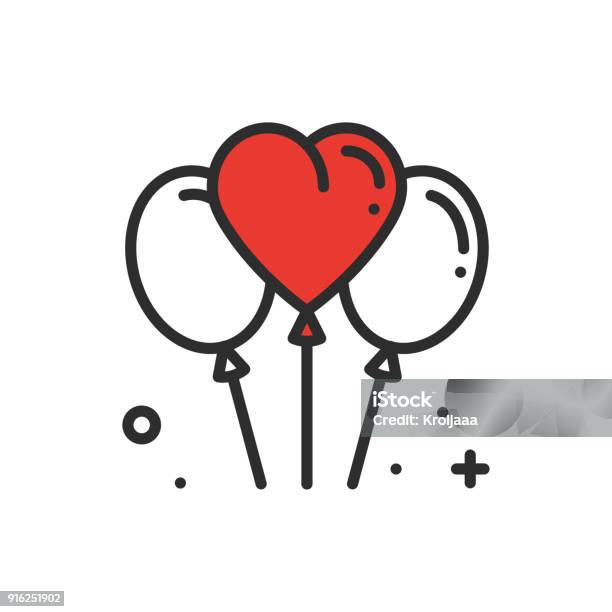Ballon Ballon Ligne Coeur Icône Dair Signe De Lamour Et Le Symbole