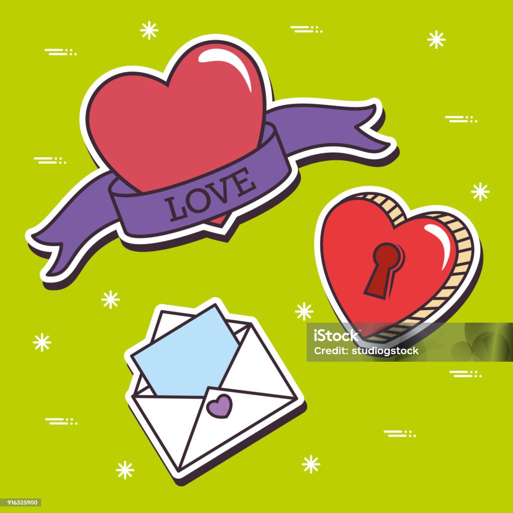 Love Cute Pop Art Stock Illustration Download Image Now Art Badge