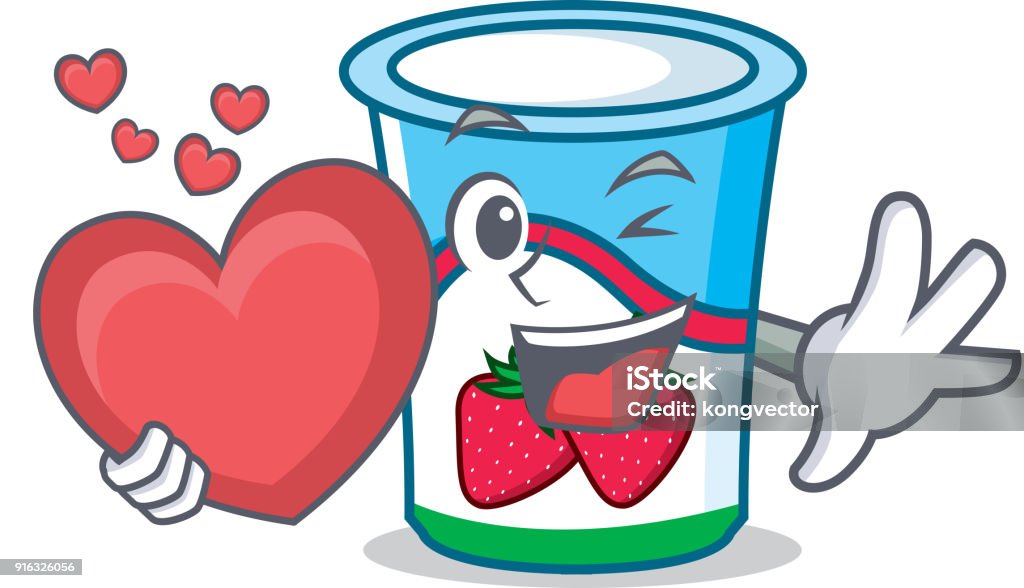 Ilustración De Con Estilo De Dibujos Animados De La Mascota De Yogur De