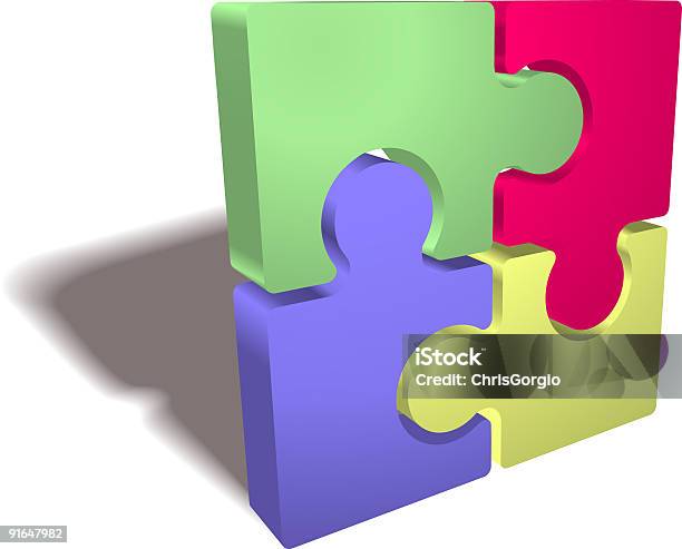 지그소 낱말퍼즐 0명에 대한 스톡 벡터 아트 및 기타 이미지 0명 4가지 개체 개념 Istock
