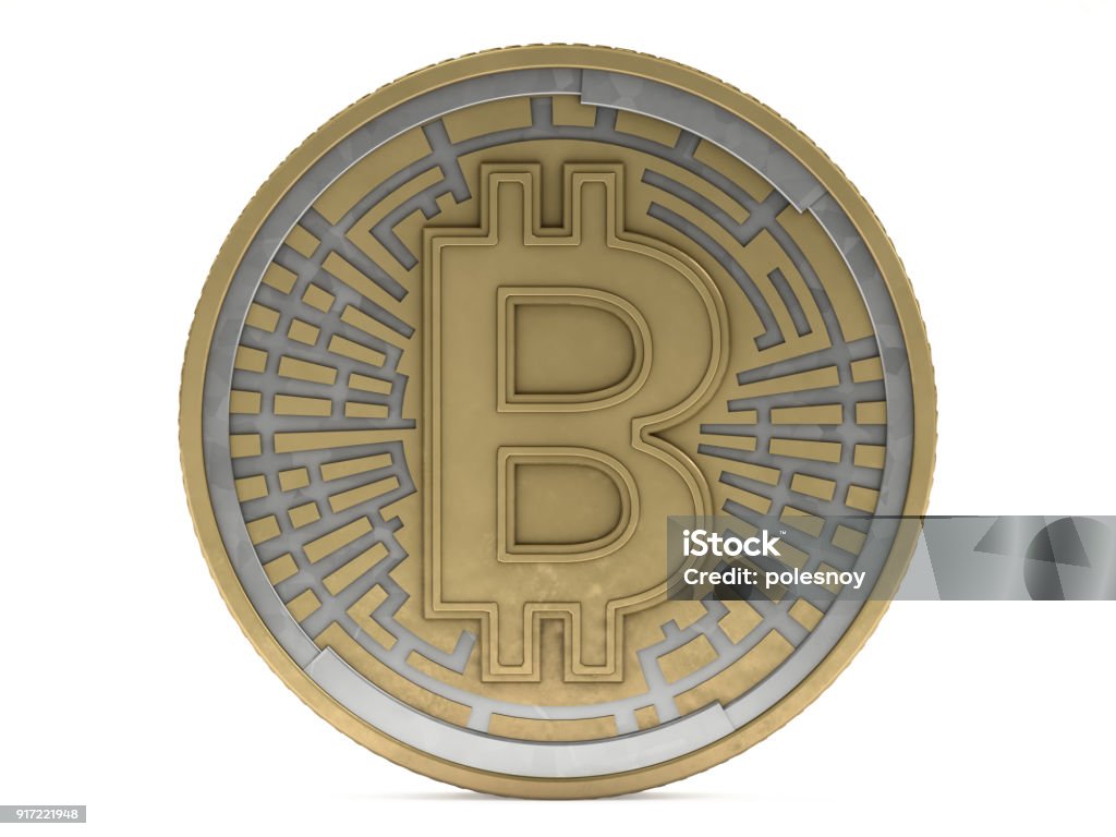 Bitcoin 기호로 황금 동전입니다 디지털 통화입니다 3d 0명에 대한 스톡 사진 및 기타 이미지 0명 가상현실 개념