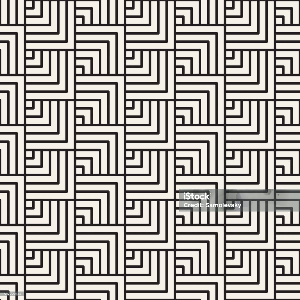 Vector Seamless Lattice Pattern Modern Stylish Texture With Monochrome Trellis Repeating