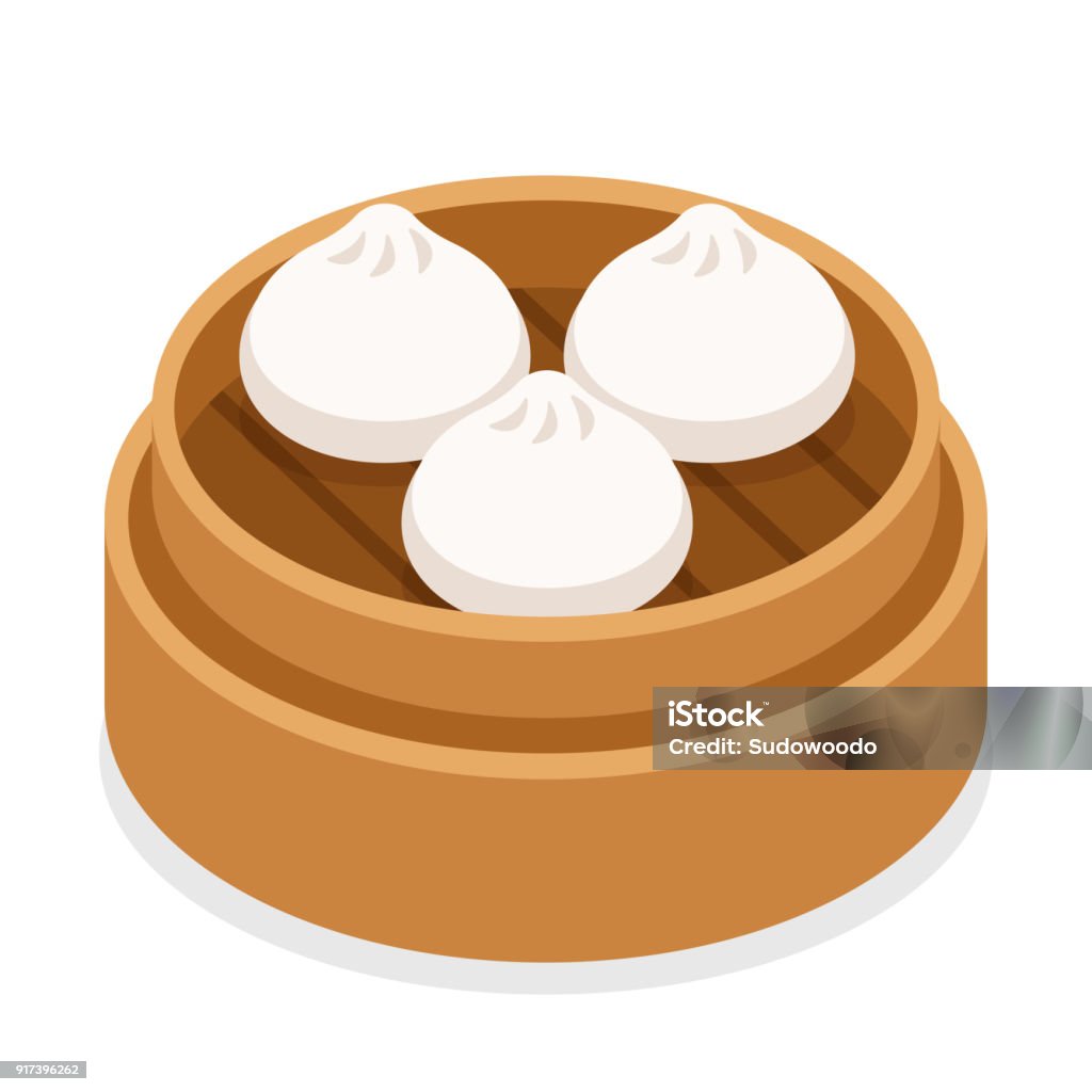 Dum Sum Dumplings In Basket Stock Illustration Download Image Now