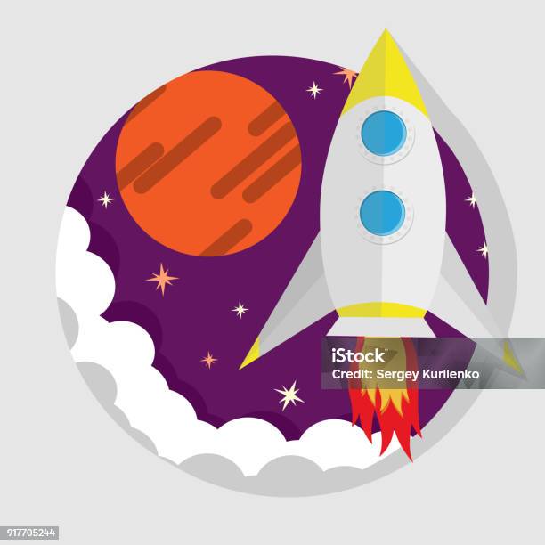 宇宙に飛んで宇宙船のベクトル フラット イラスト アイコンのベクターアート素材や画像を多数ご用意 アイコン イノベーション
