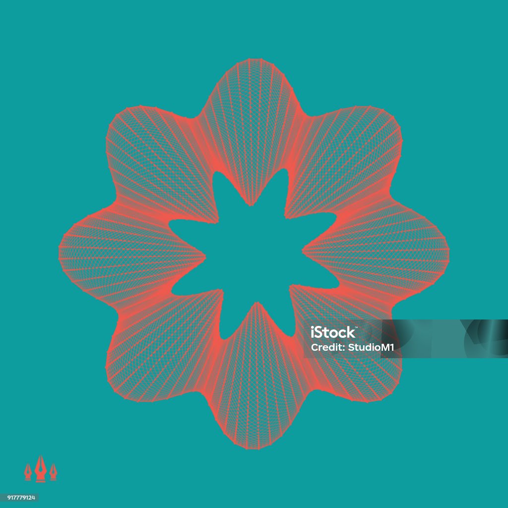 Wireframe Object With Lines And Dots Abstract 3d Connection Structure Technology Style Stock
