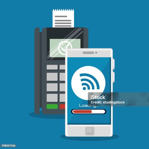 Nfc 기술 컨셉 디자인 개념에 대한 스톡 벡터 아트 및 기타 이미지 개념 계산대 고객 Istock