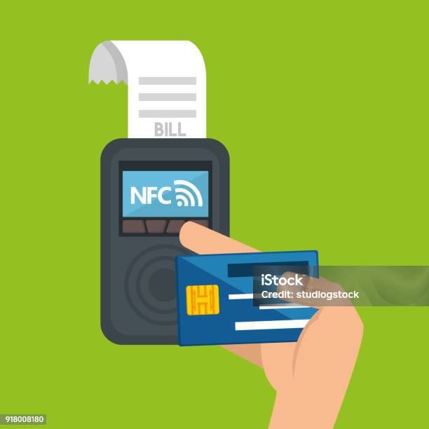 Nfc 기술 컨셉 디자인 개념에 대한 스톡 벡터 아트 및 기타 이미지 개념 계산대 고객 Istock