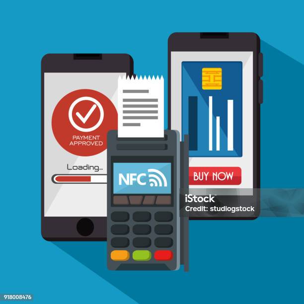 Nfc 기술 컨셉 디자인 개념에 대한 스톡 벡터 아트 및 기타 이미지 개념 계산대 고객 Istock