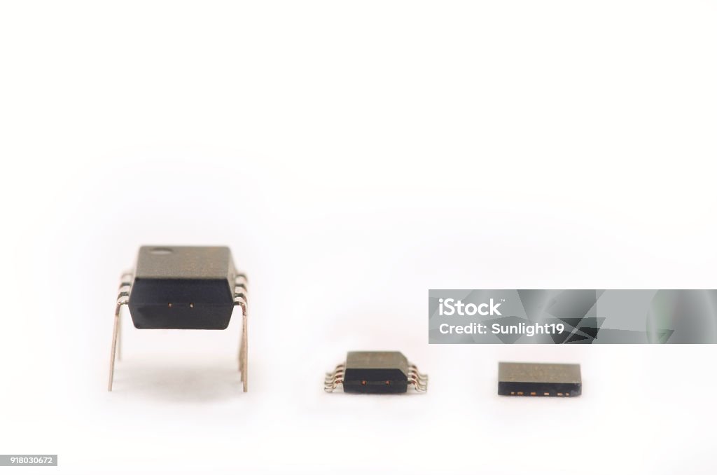 Tree Microchips Isolated On White Background Discrete Components ... Tree Microchips Isolated On White Background Discrete Components ...