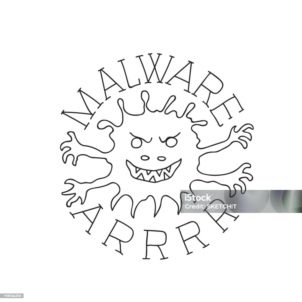 Tangan Digambar Doodle Sketsa Garis Seni Vektor Ilustrasi Malware ... Tangan Digambar Doodle Sketsa Garis Seni Vektor Ilustrasi Malware ...