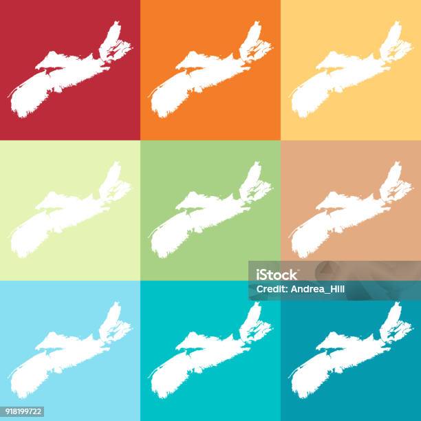 Carte Vectorielle De La Nouvelleécosse Canada En Couleurs Beachy