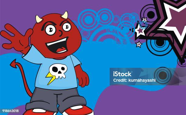 Heureux Peu Demon Enfant Dessin Animé Expression De Fond Vecteurs ... Heureux Peu Demon Enfant Dessin Animé Expression De Fond Vecteurs ...