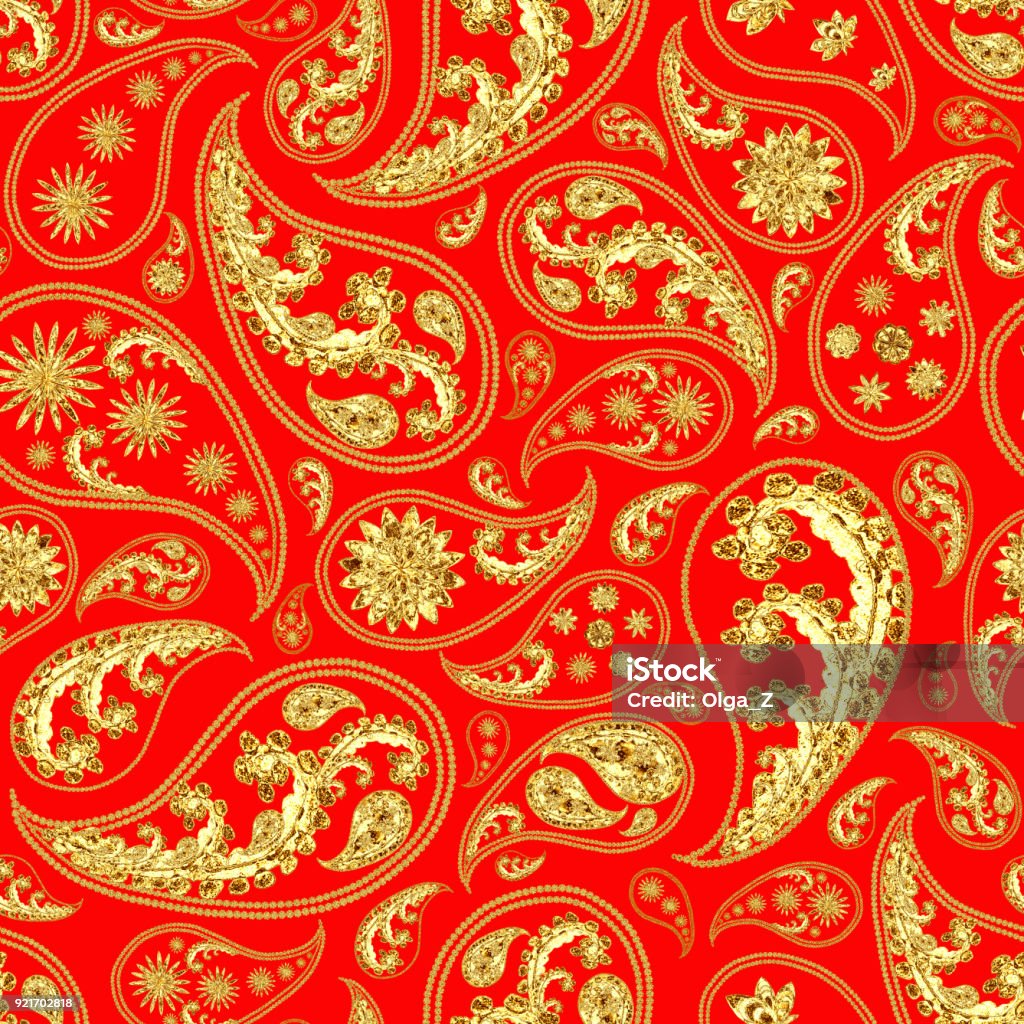 Traditional Paisley Seamless Pattern Stock Illustration Download
