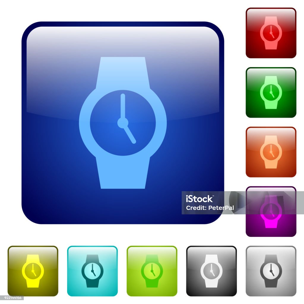 Watch Color Square Buttons Stock Illustration Download Image Now