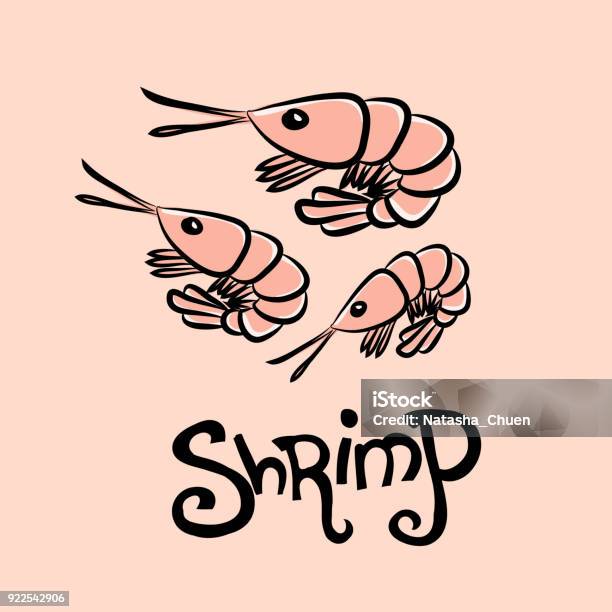 Dessin Animé Graphiques Crevettes Vecteurs Libres De Droits Et Plus D