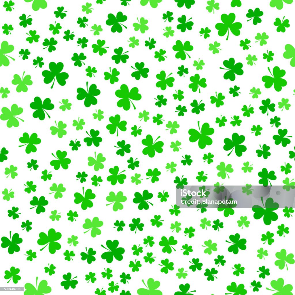 Green Clover Leaves Seamless Pattern Stock Illustration Download