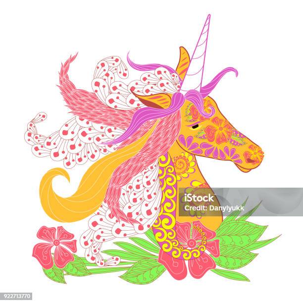 Warnawarni Doodle Gaya Kepala Unicorn Dengan Ilustrasi Vektor Stok ... Warnawarni Doodle Gaya Kepala Unicorn Dengan Ilustrasi Vektor Stok ...