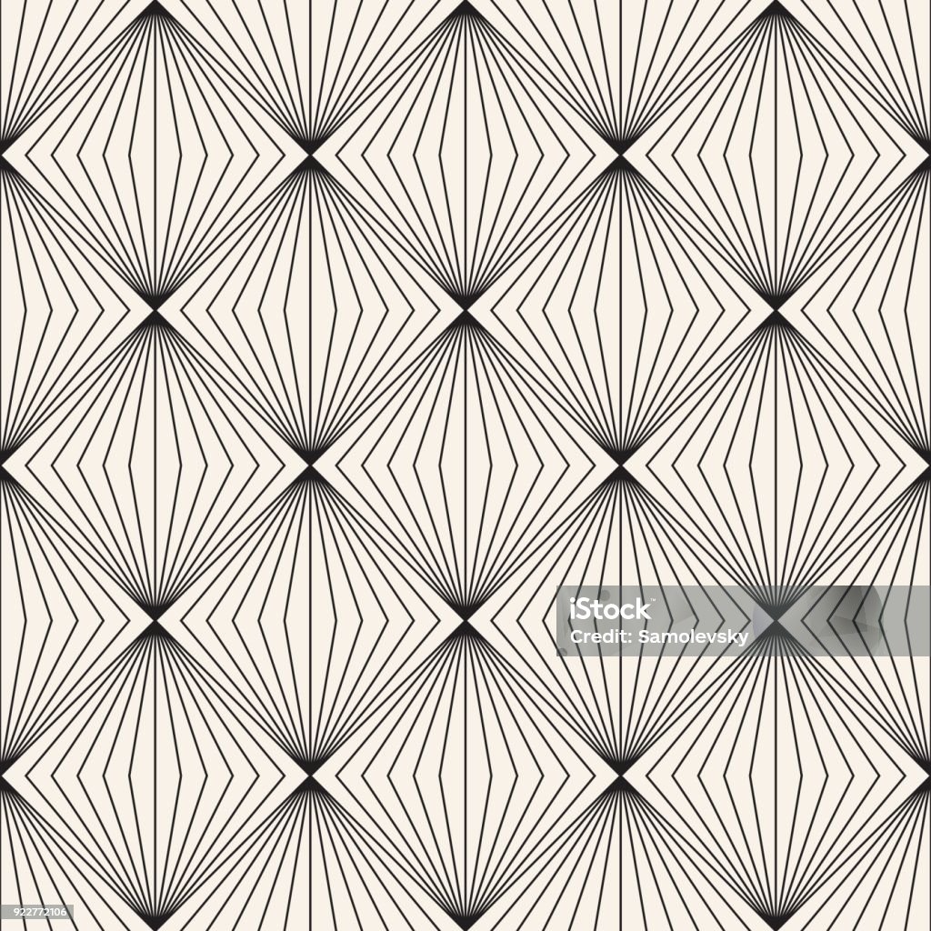 Vector Seamless Lattice Pattern Modern Stylish Texture With Monochrome Trellis Repeating