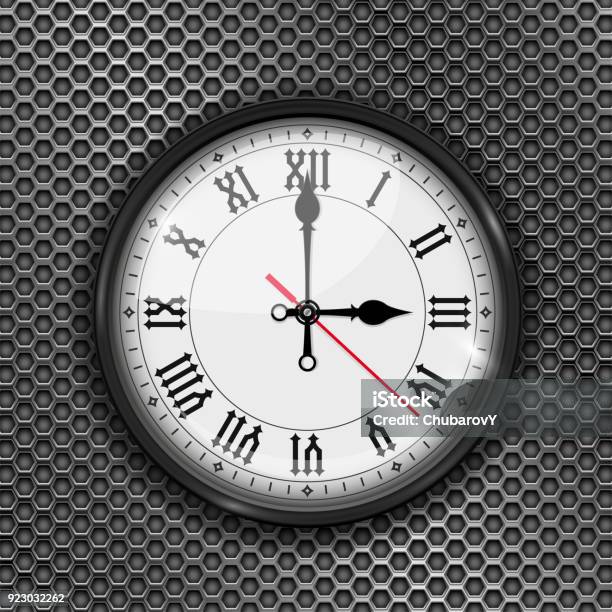 Jam Retro Dengan Angka Romawi Dan Jam Vintage Dan Menit Tangan