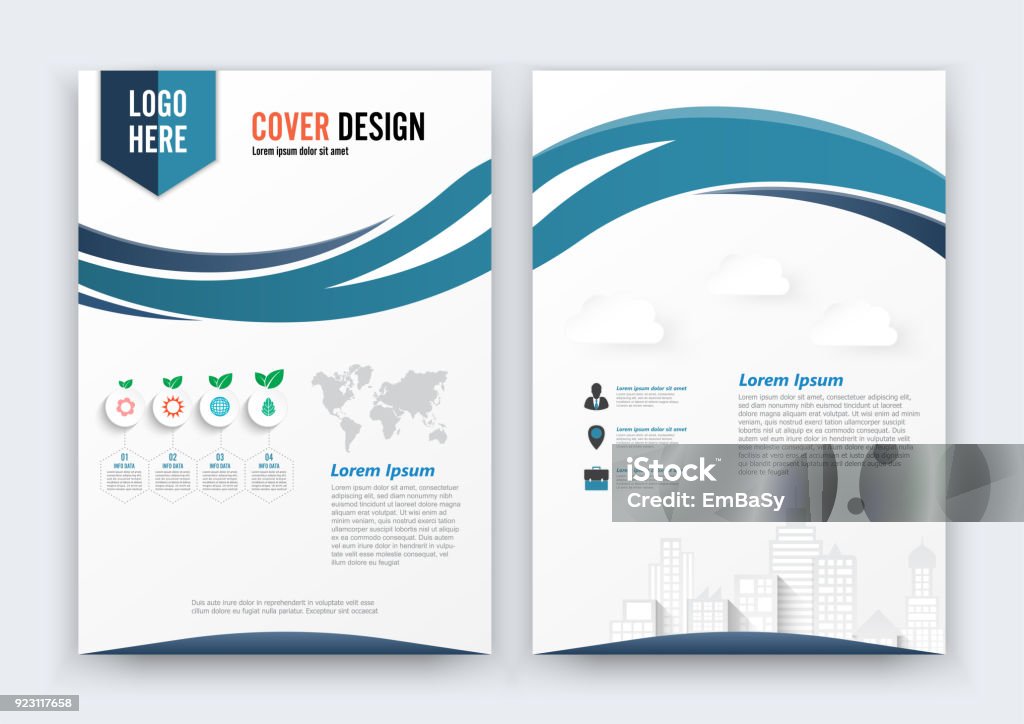 Vektor Brosur Flyer Desain Layout Template Ukuran A4 Desain Kurva