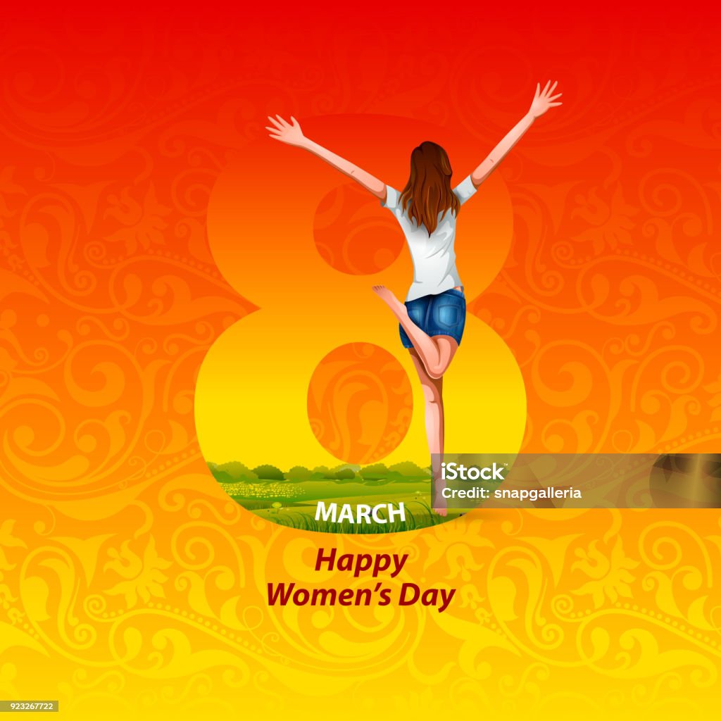 Beautiful Woman For Happy International Womens Day Greetings Background