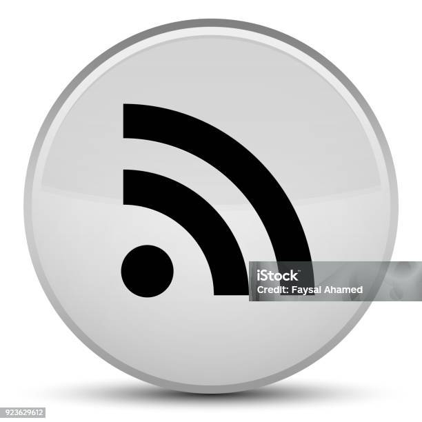 Rss 아이콘 특별 한 흰색 라운드 버튼 0명에 대한 스톡 벡터 아트 및 기타 이미지 0명 Rss 매스컴 Istock