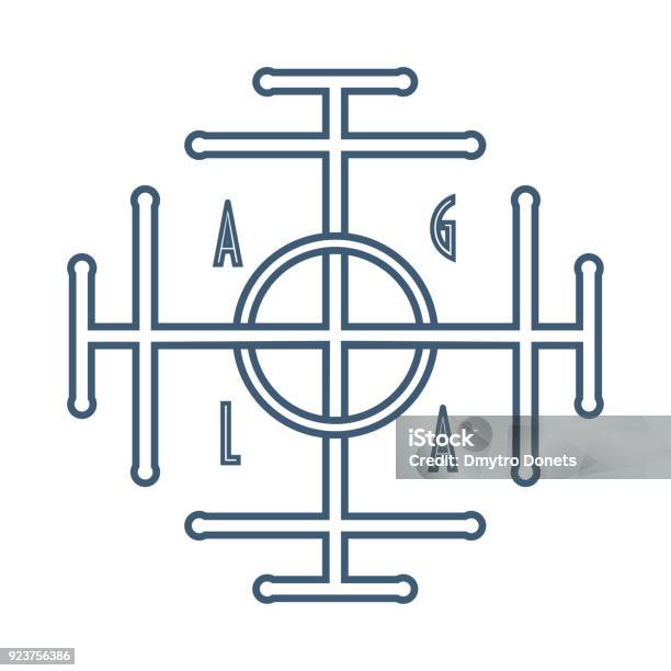 벡터 기호 Agla Notaricon 또는 Kabbalistic Tetragrammaton 부적 Agla 약어는 단어에 대 한