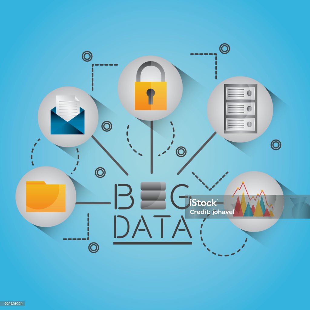 Big Data Information Streams Network Stock Illustration Download Image Now Abstract