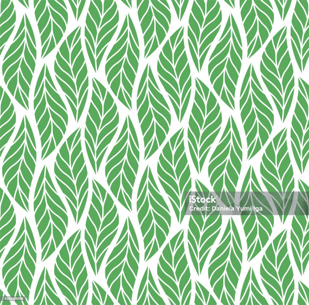 Vector Leaf Seamless Pattern Abstract Leaves Texture Stock Illustration
