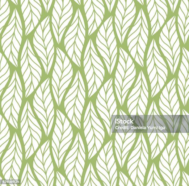 Vector Leaf Seamless Pattern Abstract Leaves Texture Stock Illustration