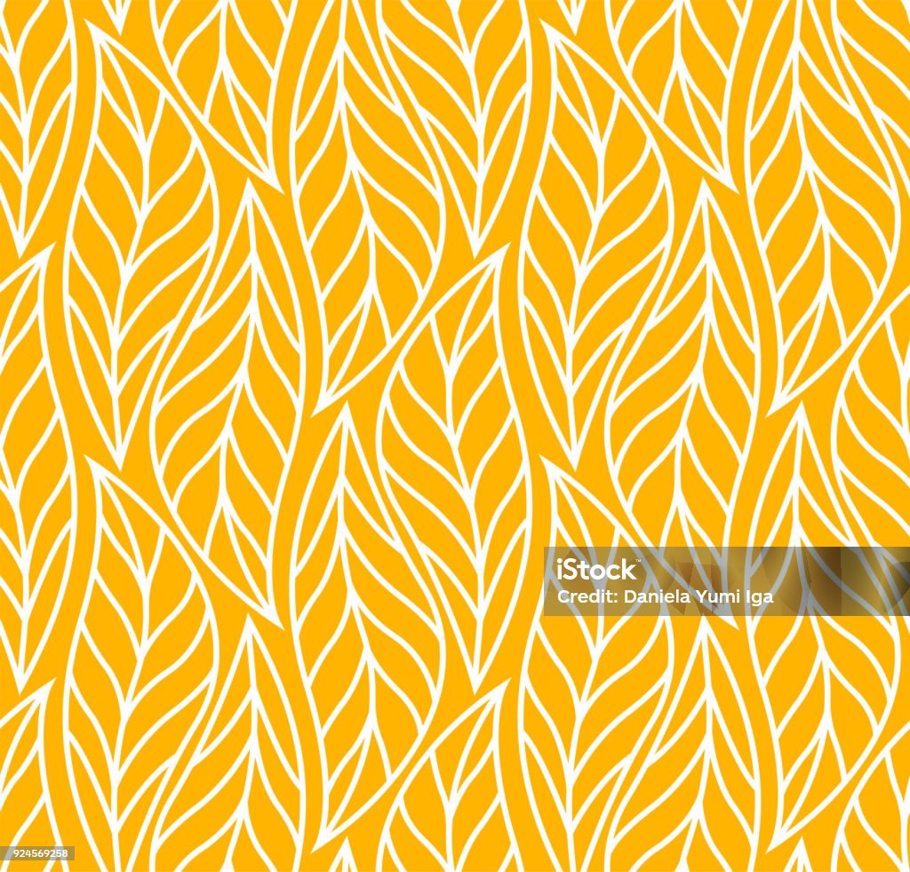 Vector Leaf Seamless Pattern Abstract Leaves Texture Stock Illustration