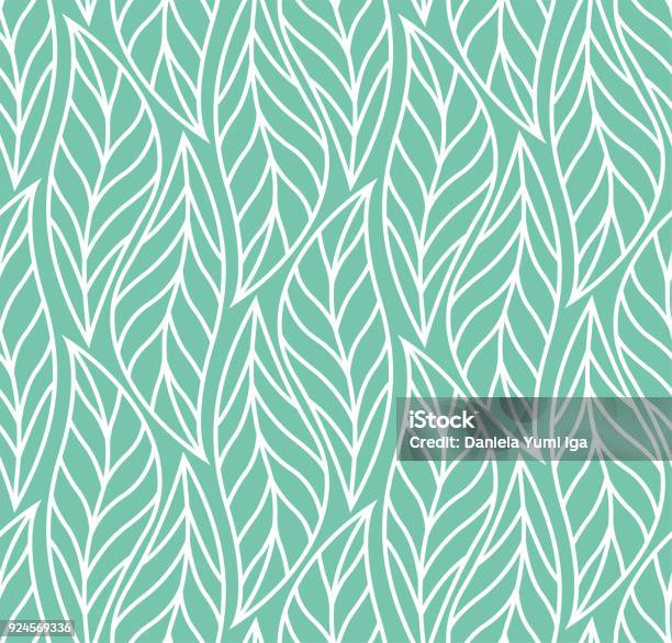 Vector Leaf Seamless Pattern Abstract Leaves Texture Stock Illustration