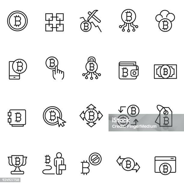 Bitcoin 아이콘 세트 암호화폐에 대한 스톡 벡터 아트 및 기타 이미지 암호화폐 개념 금융 Istock
