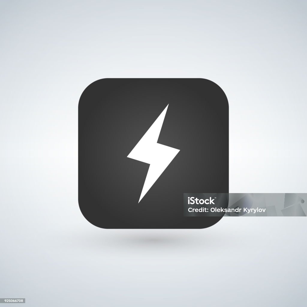 Lightning Application Button Icon Vector Illustration Isolated On White Stock Illustration