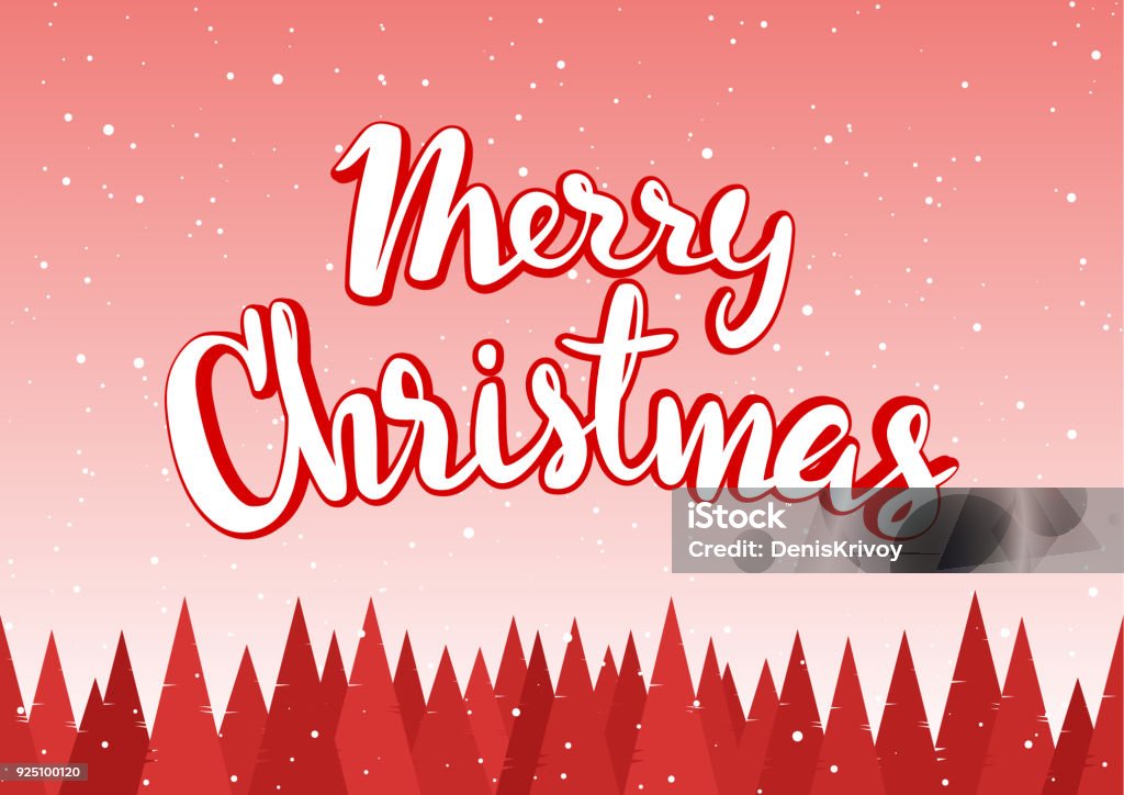 Vector Illustration Handwritten Lettering Of Merry Christmas On