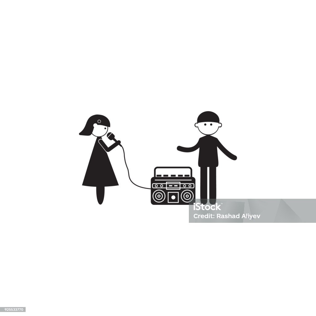 Ilustración De Matrimonio En Icono Del Karaoke Ilustración Del Icono De