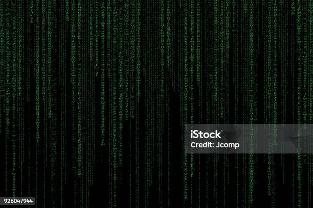 Abstract Green Technology Background Binary Computer Code Programming Coding Hacker Concept