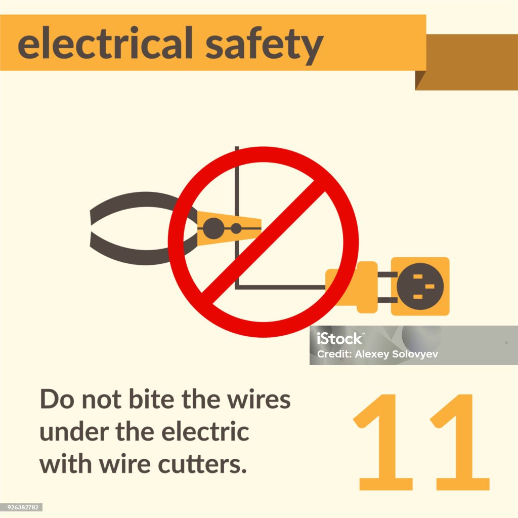 Electrical Safety Simple Vector Art Poster Stock Illustration ... Electrical Safety Simple Vector Art Poster Stock Illustration ...