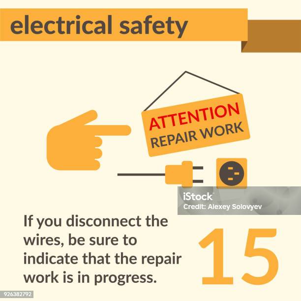 Electrical Safety Simple Vector Art Poster Stock Illustration ... Electrical Safety Simple Vector Art Poster Stock Illustration ...
