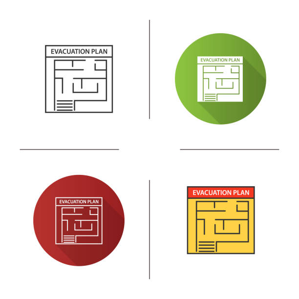 Fire emergency evacuation plan Clipart Vector PNG , SVG, EPS, PSD, AI