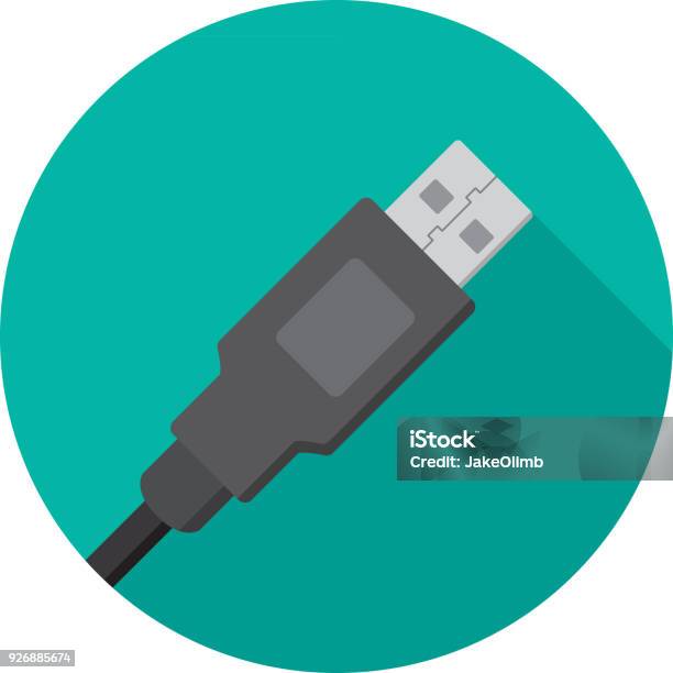 Usb 플러그 아이콘 플랫 Usb 케이블에 대한 스톡 벡터 아트 및 기타 이미지 Usb 케이블 Usb 메모리 케이블