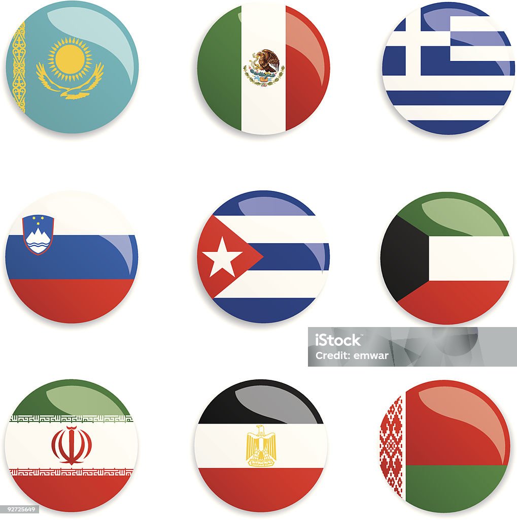 World Flag Buttons向量圖形及更多伊朗圖片 伊朗 伊朗國旗 全中東旗幟 Istock
